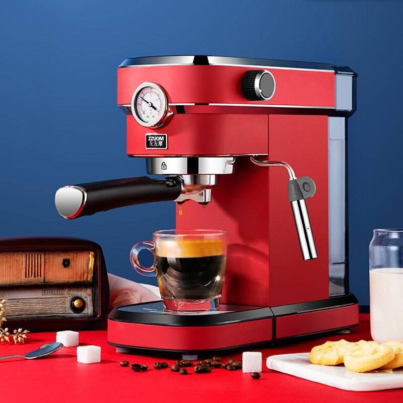 Black / Red Stainless Steel 15Bar Espresso Coffee Machine