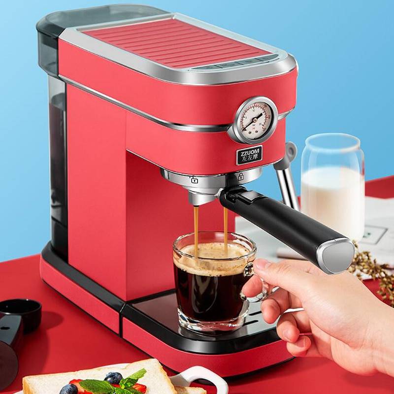 Black / Red Stainless Steel 15Bar Espresso Coffee Machine